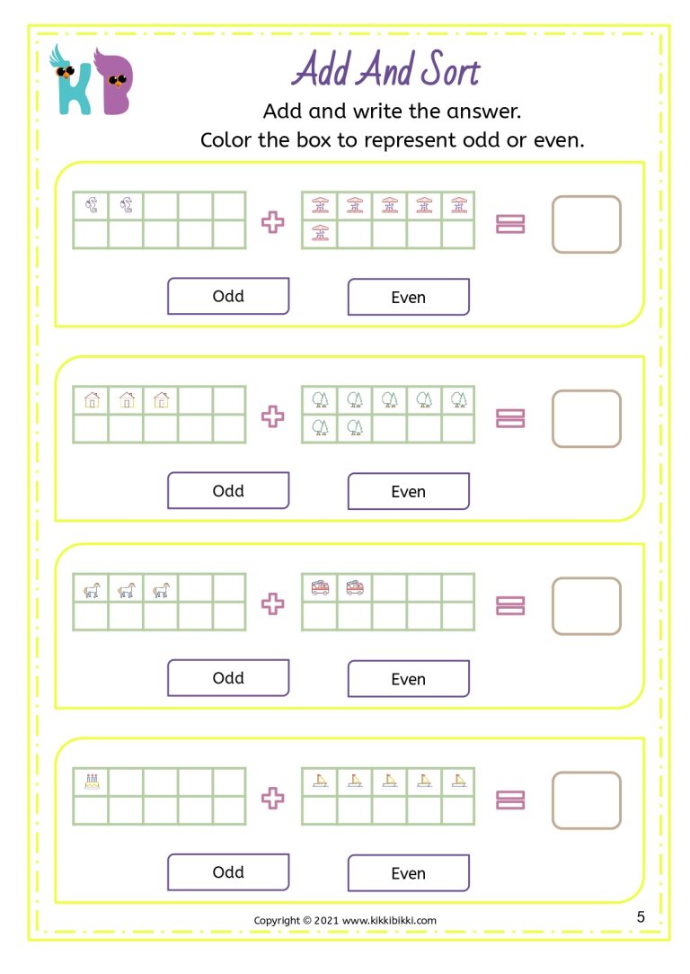 Odd and Even Numbers Worksheets for Kids