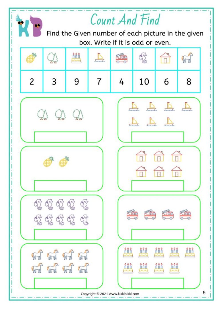Odd and Even Numbers Worksheets for Kids