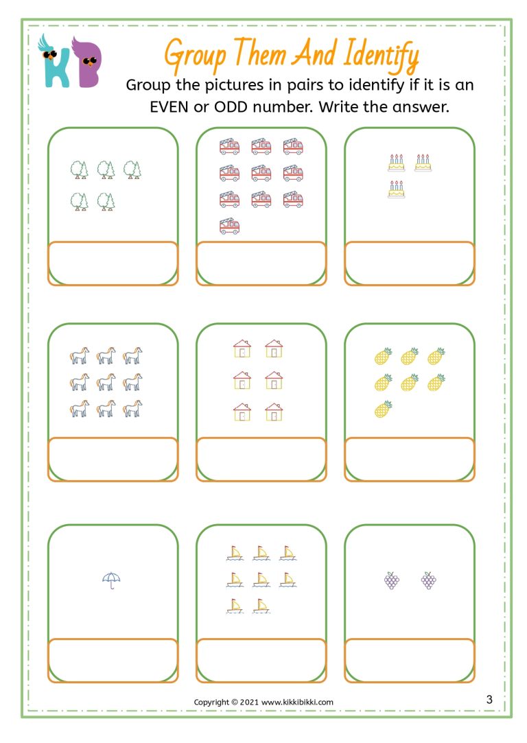 Odd and Even Numbers Worksheets for Kids