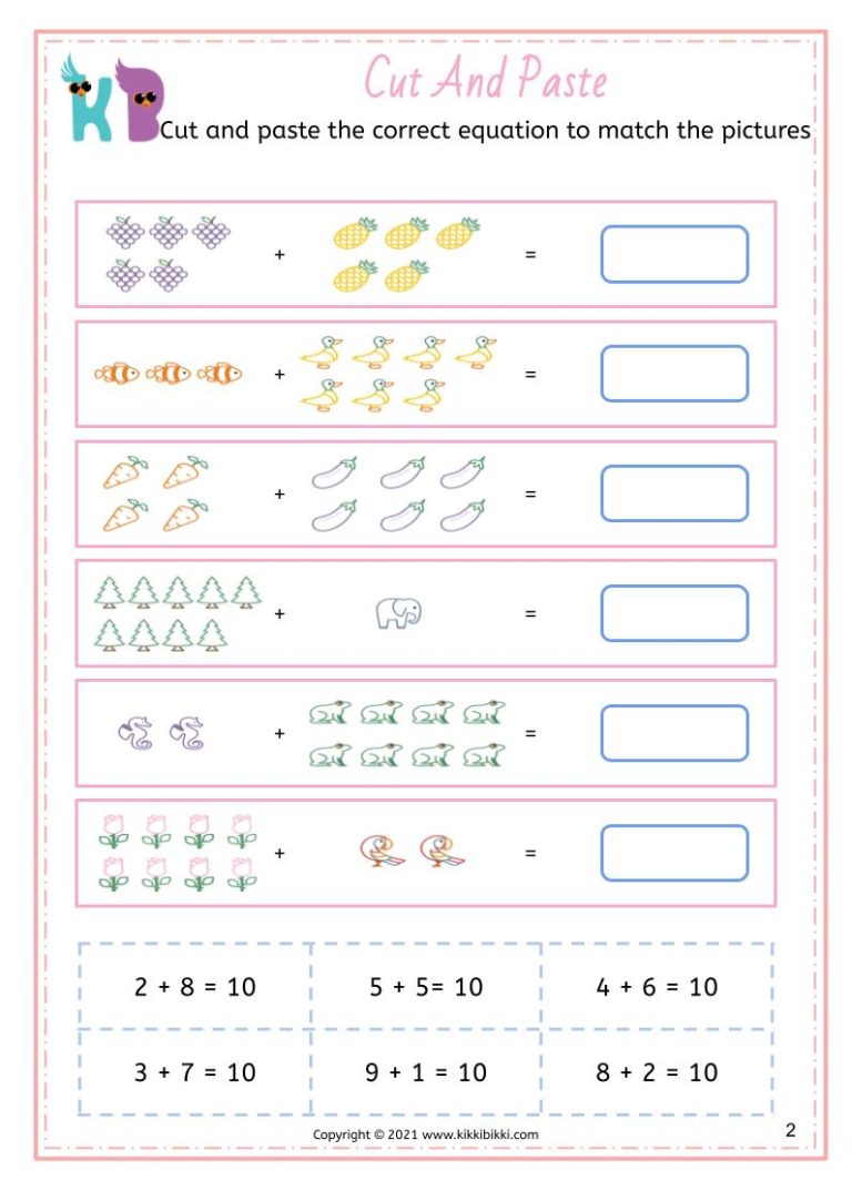 Math Worksheets for Kindergarten Learning Fun