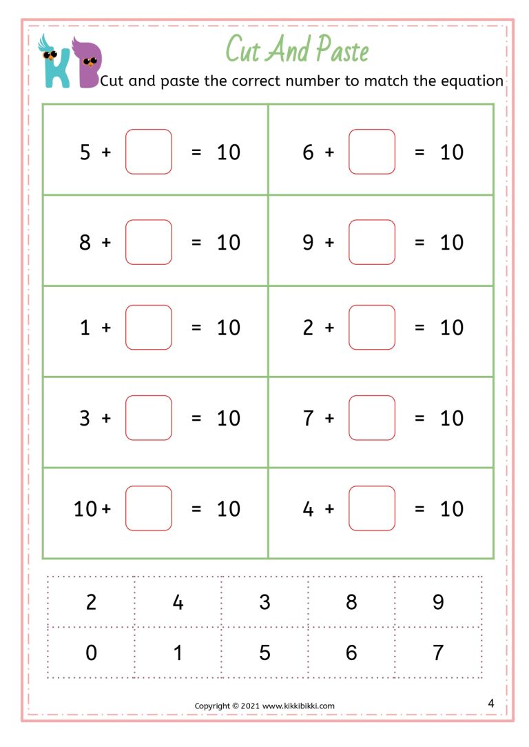 Math Worksheets for Kindergarten Learning Fun