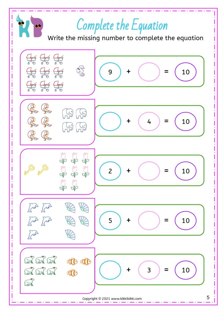 "Balance Equations: Complete the Equation Worksheets"