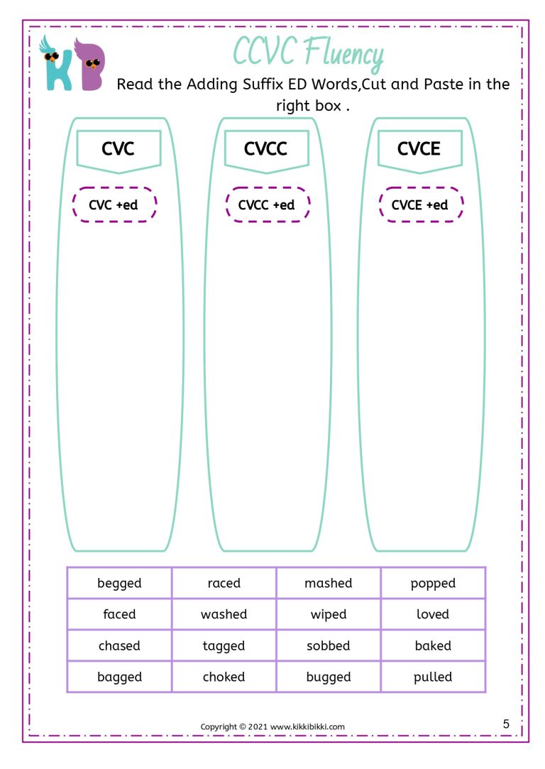 Phonics Fun: Adding Suffix "ED" & CCVC Fluency for Kindergarten