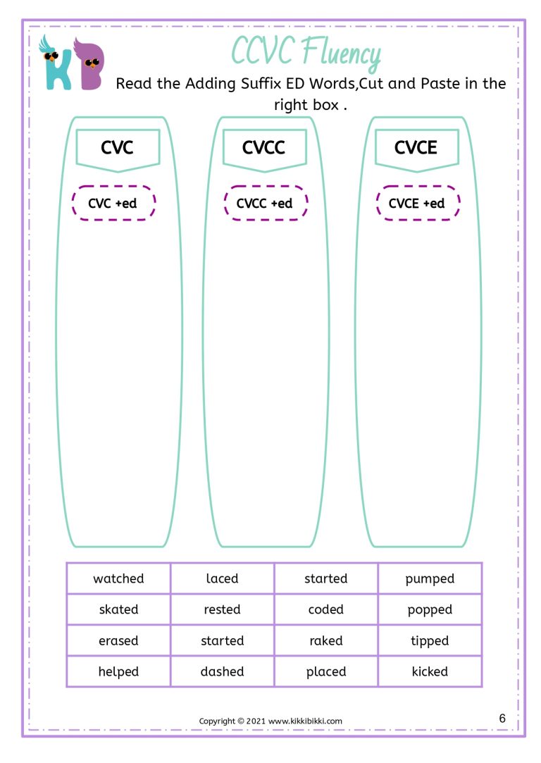 Phonics Fun: Adding Suffix "ED" & CCVC Fluency for Kindergarten