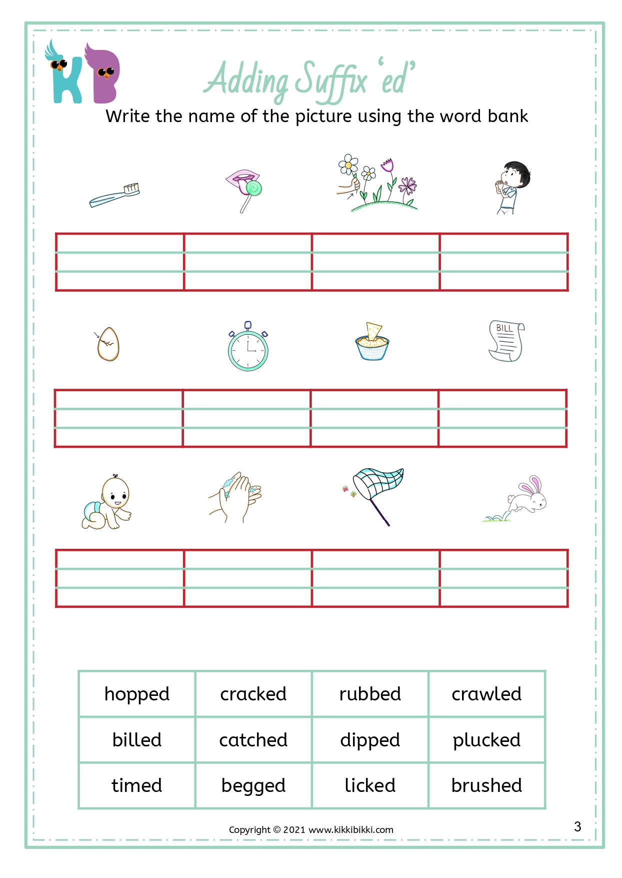 Exploring the 'ED' Suffix – Find and Write Worksheets"