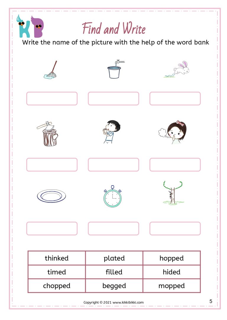 Exploring the 'ED' Suffix – Find and Write Worksheets"