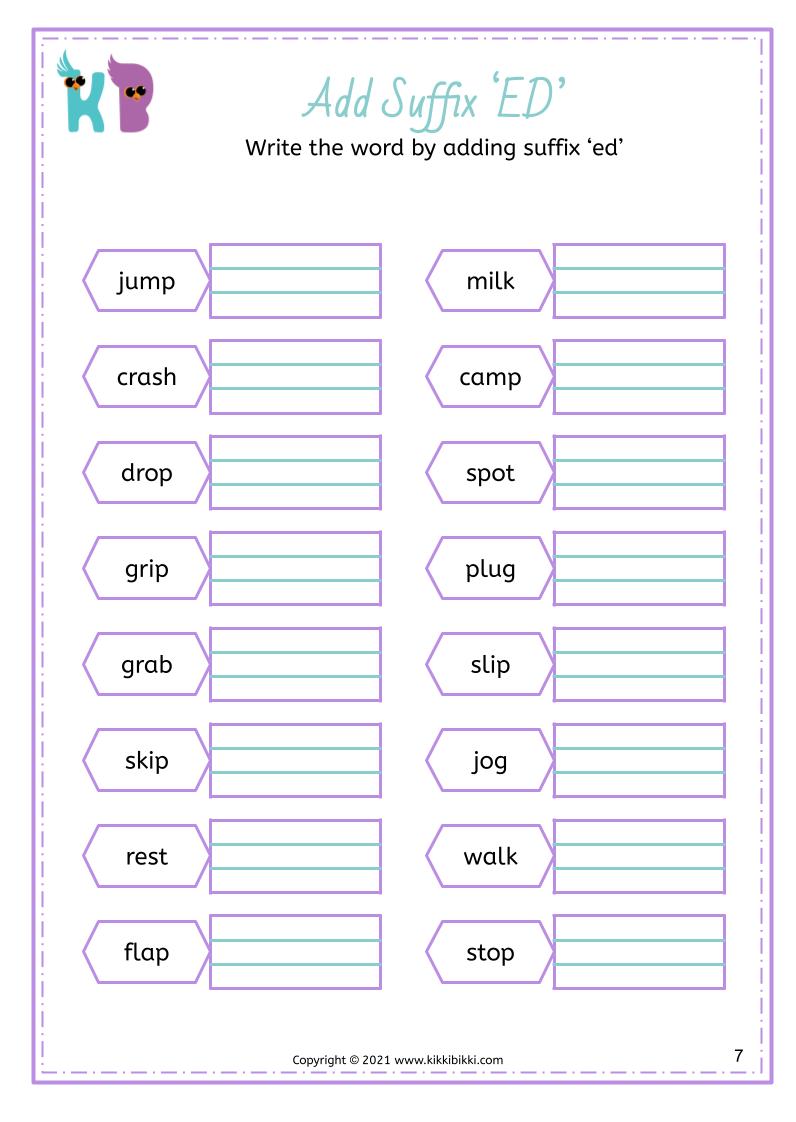 Phonics Fun: Understanding the ed Suffix – Write & Practice