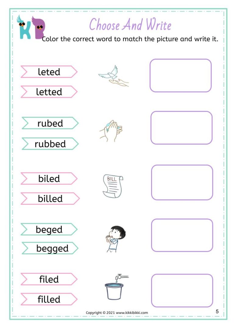 Phonics Fun: Mastering the ed Suffix – Choose & Write Worksheets