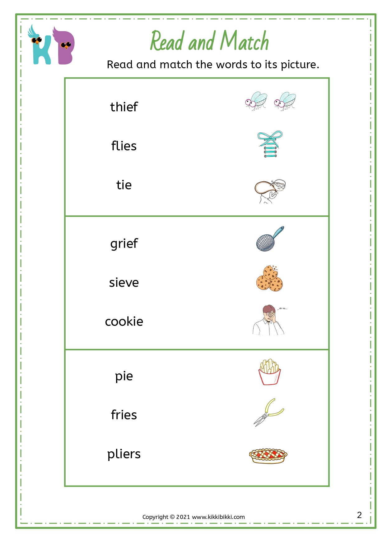 Exploring Vowel Digraphs: IE Sound Worksheets for Kids