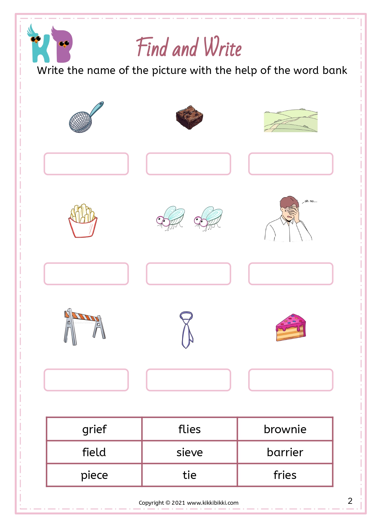 Phonics Adventure: IE Sound Find and Write Worksheet
