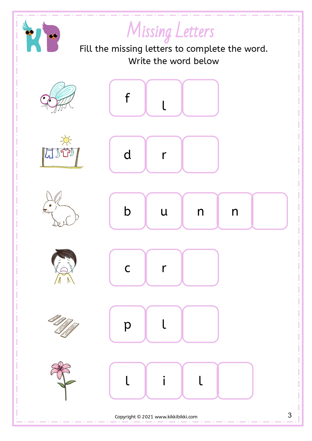 Phonics Adventure: Alternative Y Sound Missing Letters