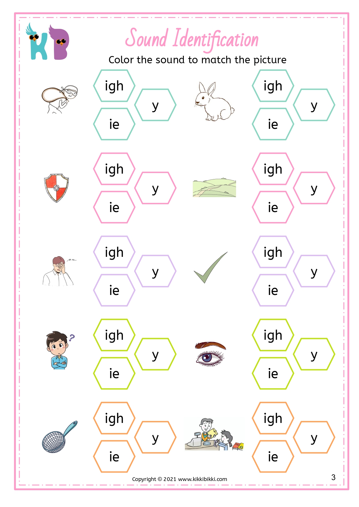 "IE, IGH, and Y Sound Family with Sound Identification"