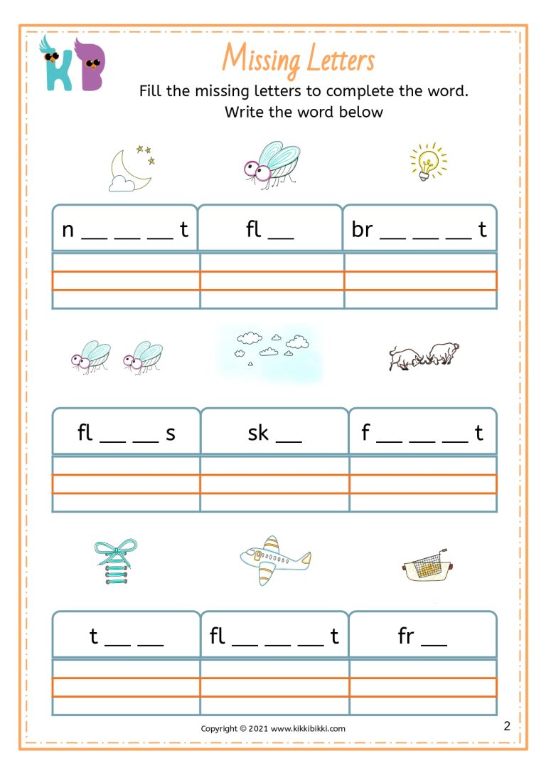 Missing Letters Worksheets for IE, IGH, and Y Sound Family