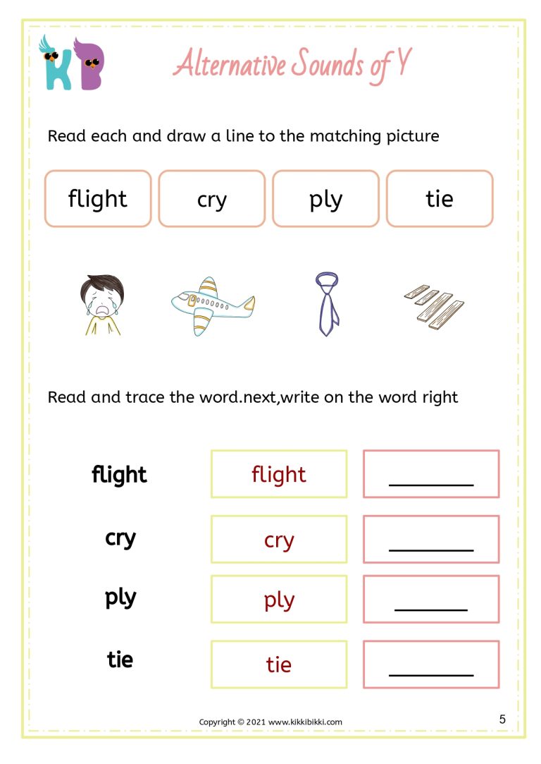 Missing Letters Worksheets for IE, IGH, and Y Sound Family