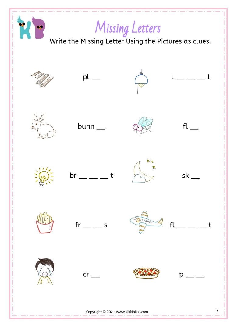 Missing Letters Worksheets for IE, IGH, and Y Sound Family