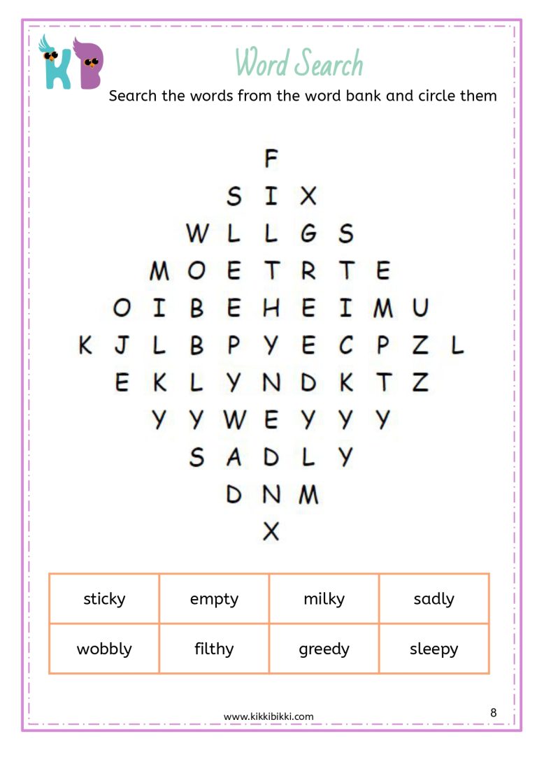 Phonics Adventure: Alternative Y Sound Word Search Worksheet