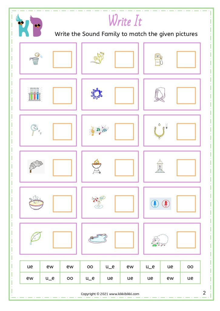 Free Vowel Digraph Worksheets for Writing Practice