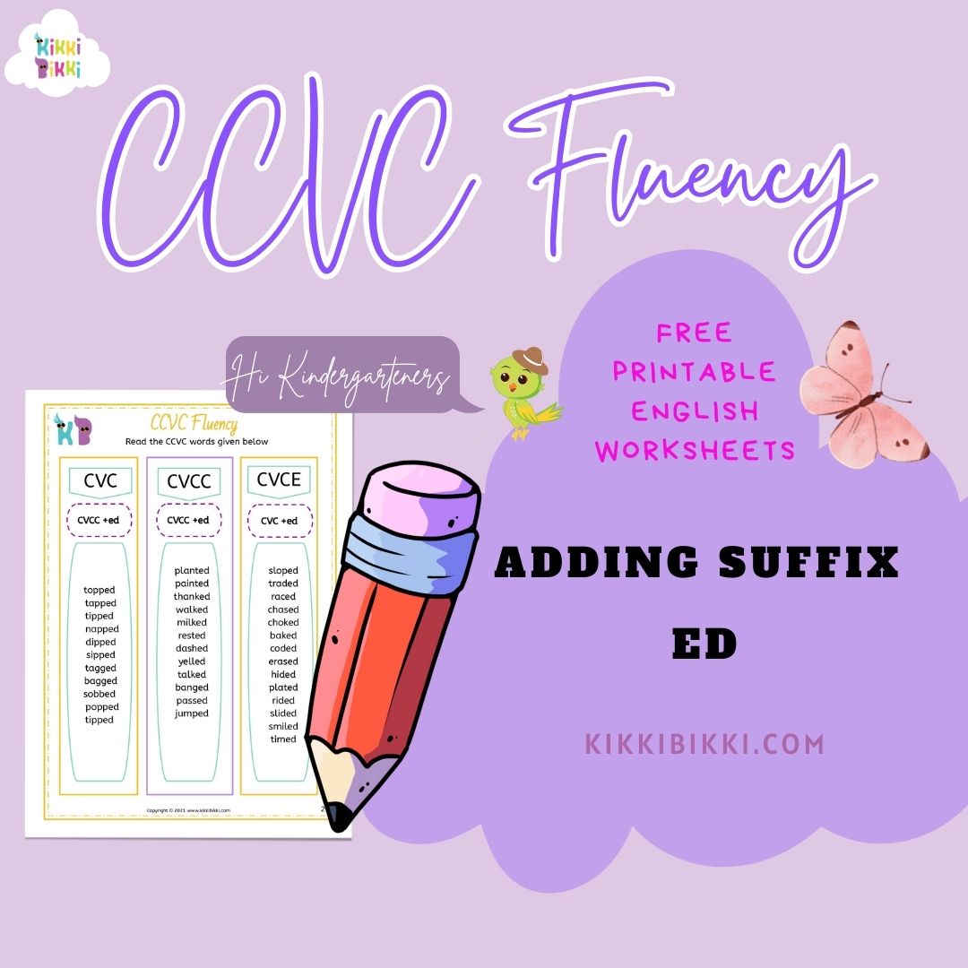 Phonics Fun: Adding Suffix "ED" & CCVC Fluency for Kindergarten