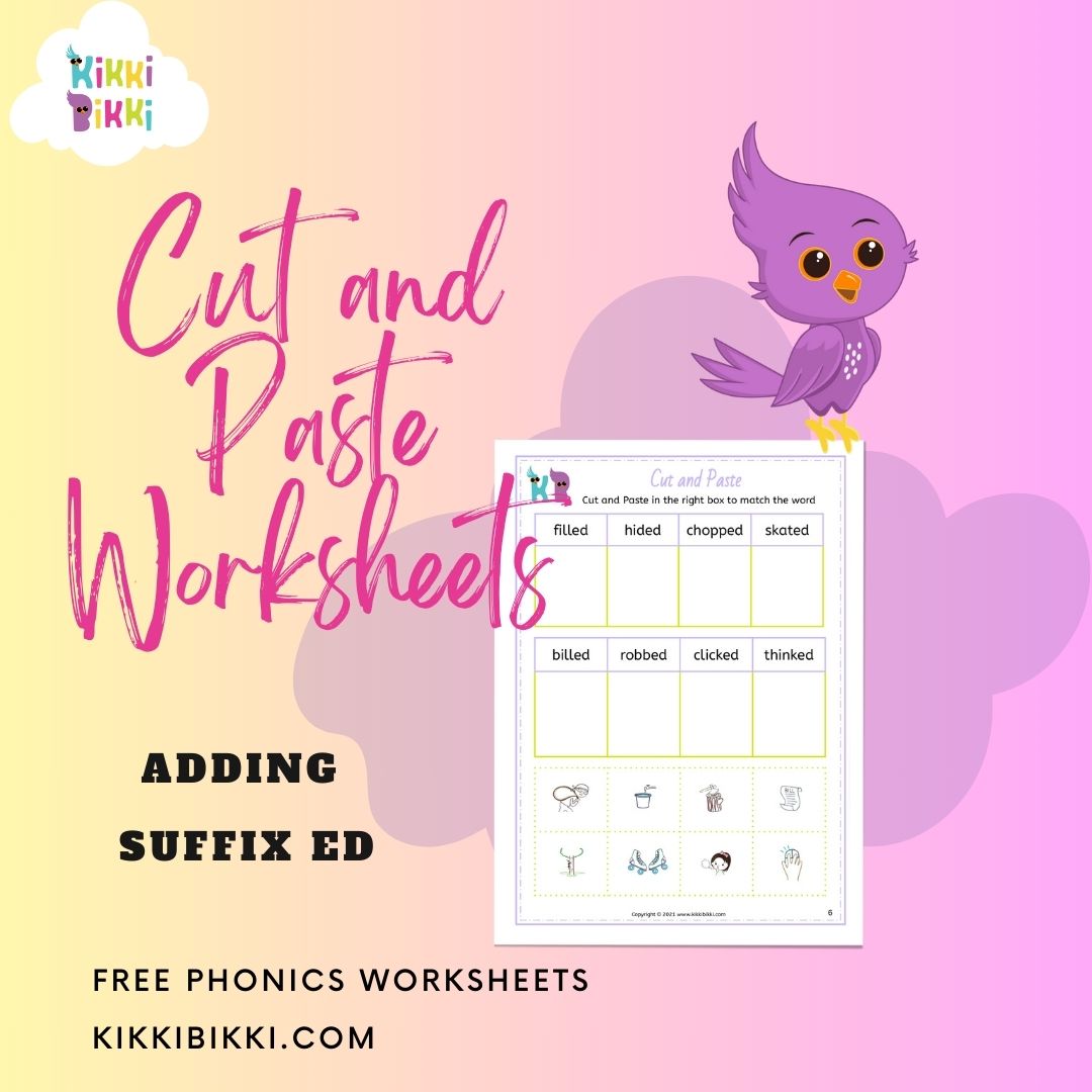 Phonics Fun: Cut and Paste "ED" Suffix Worksheet