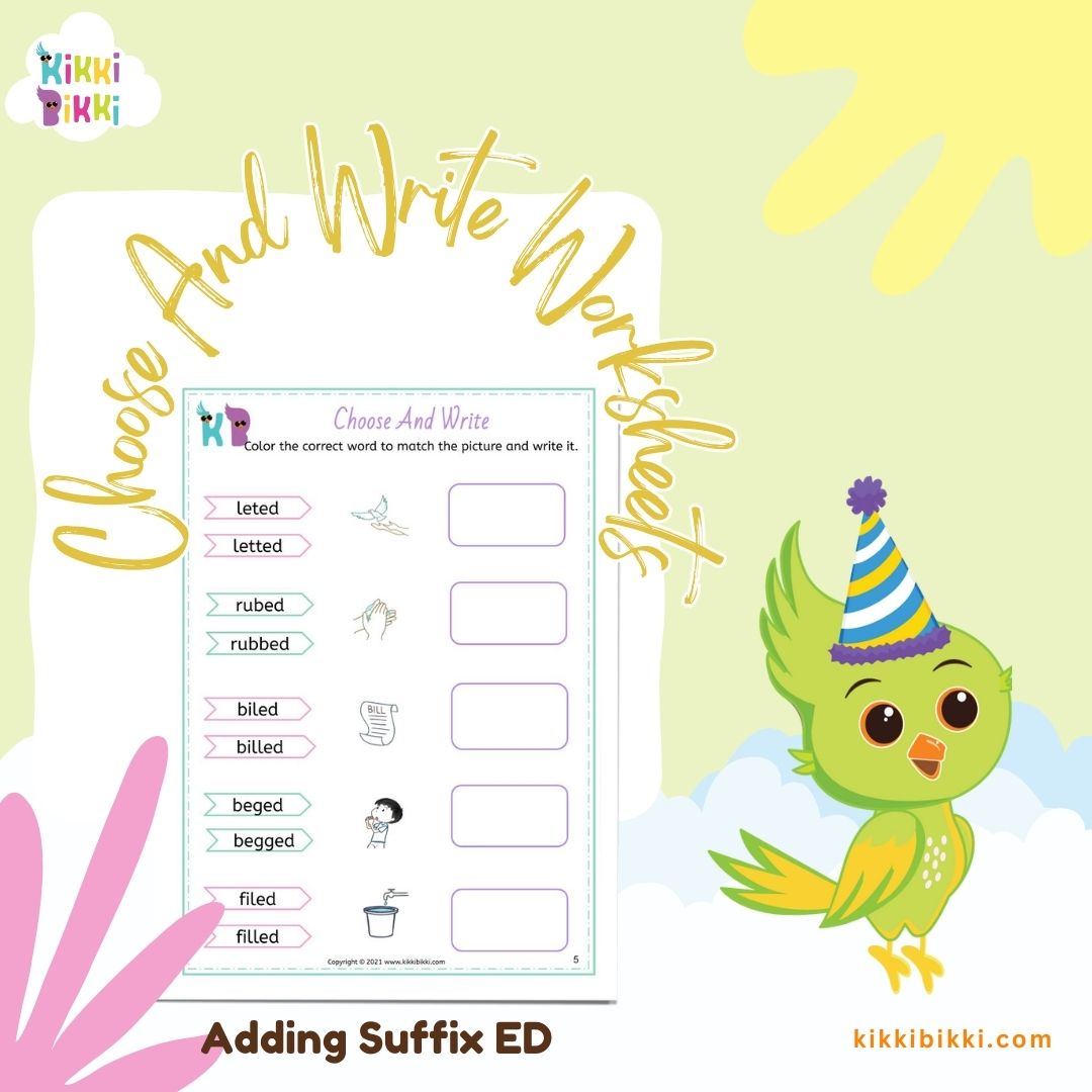 Phonics Fun: Mastering the ed Suffix – Choose & Write Worksheets
