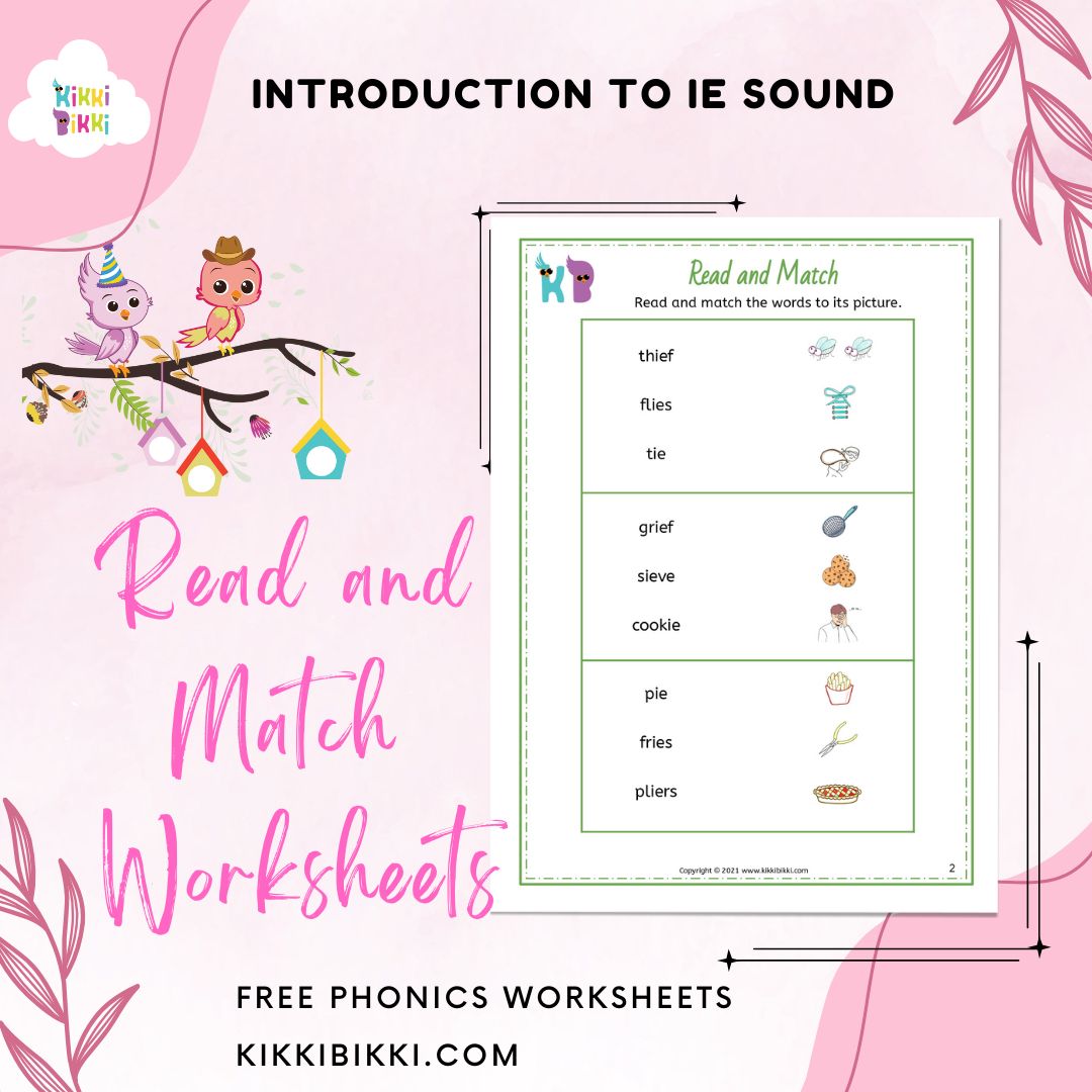 Exploring Vowel Digraphs: IE Sound Worksheets for Kids