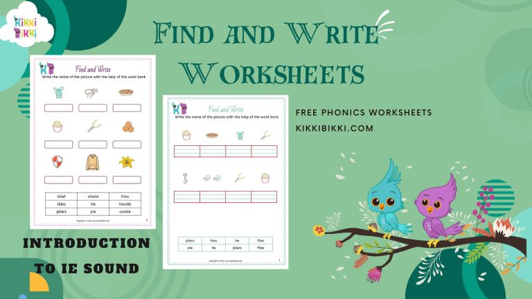 Phonics Adventure: IE Sound Find and Write Worksheet