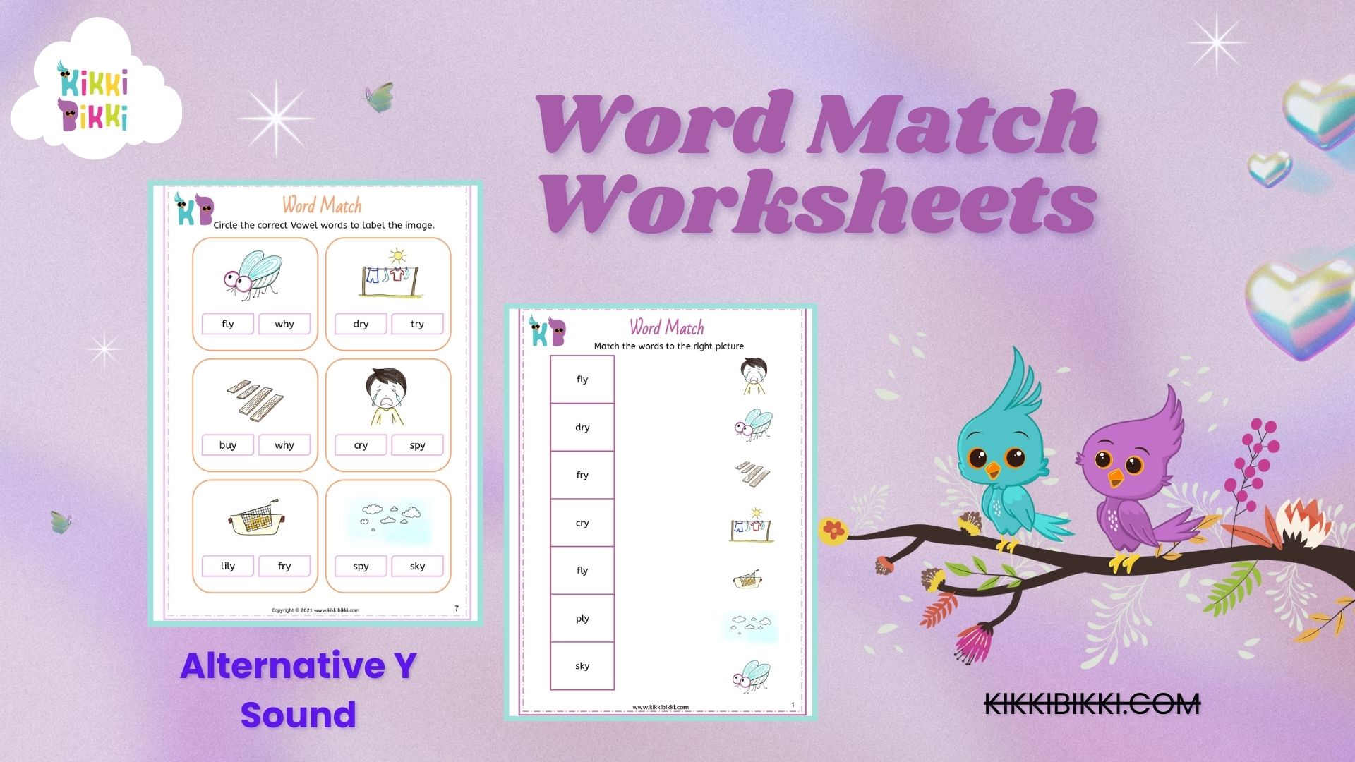 Exploring the "Y" Sound: Word Match Worksheets