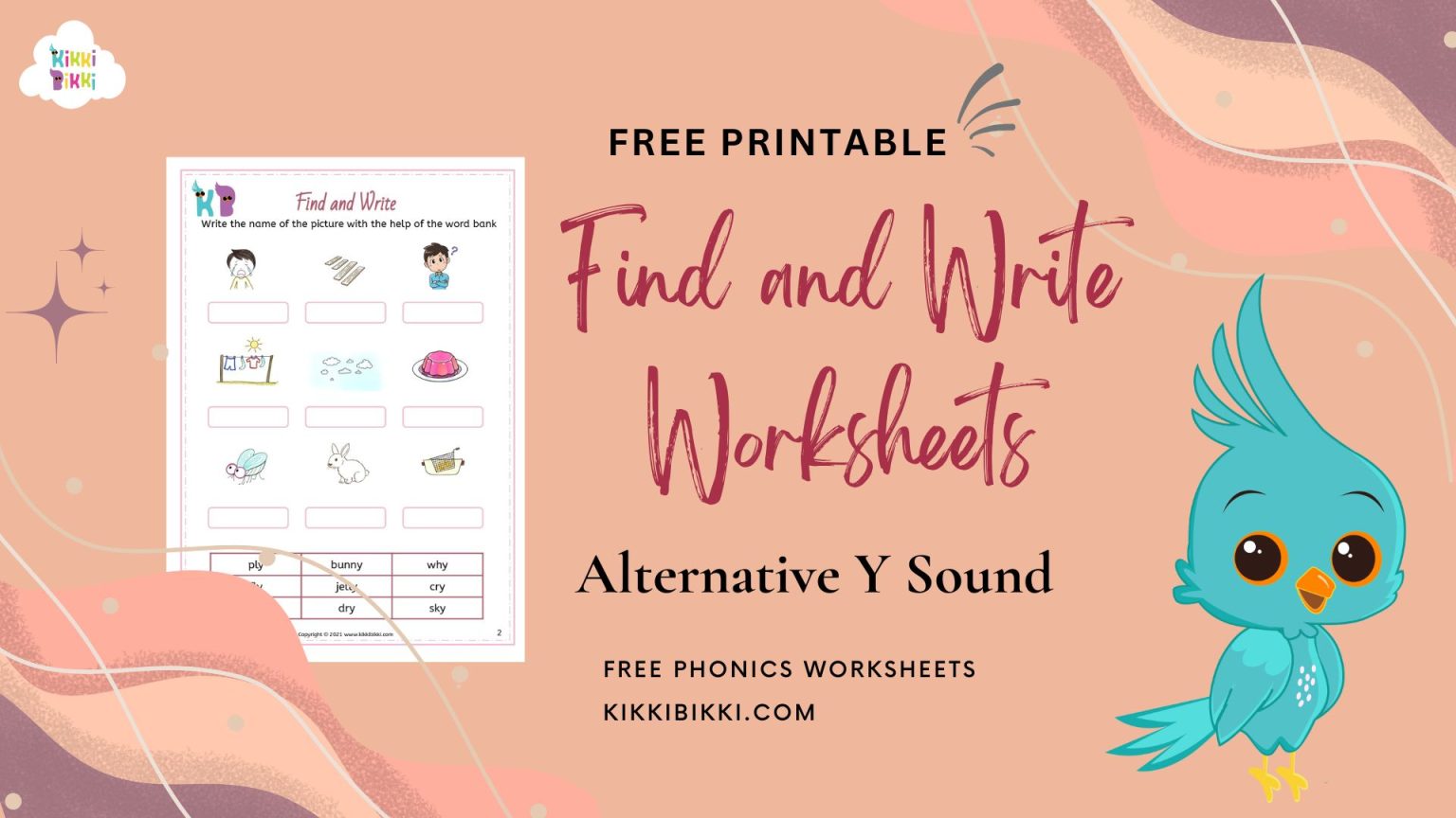 Phonics Adventure: Alternative Y Sound Find and Write Worksheets