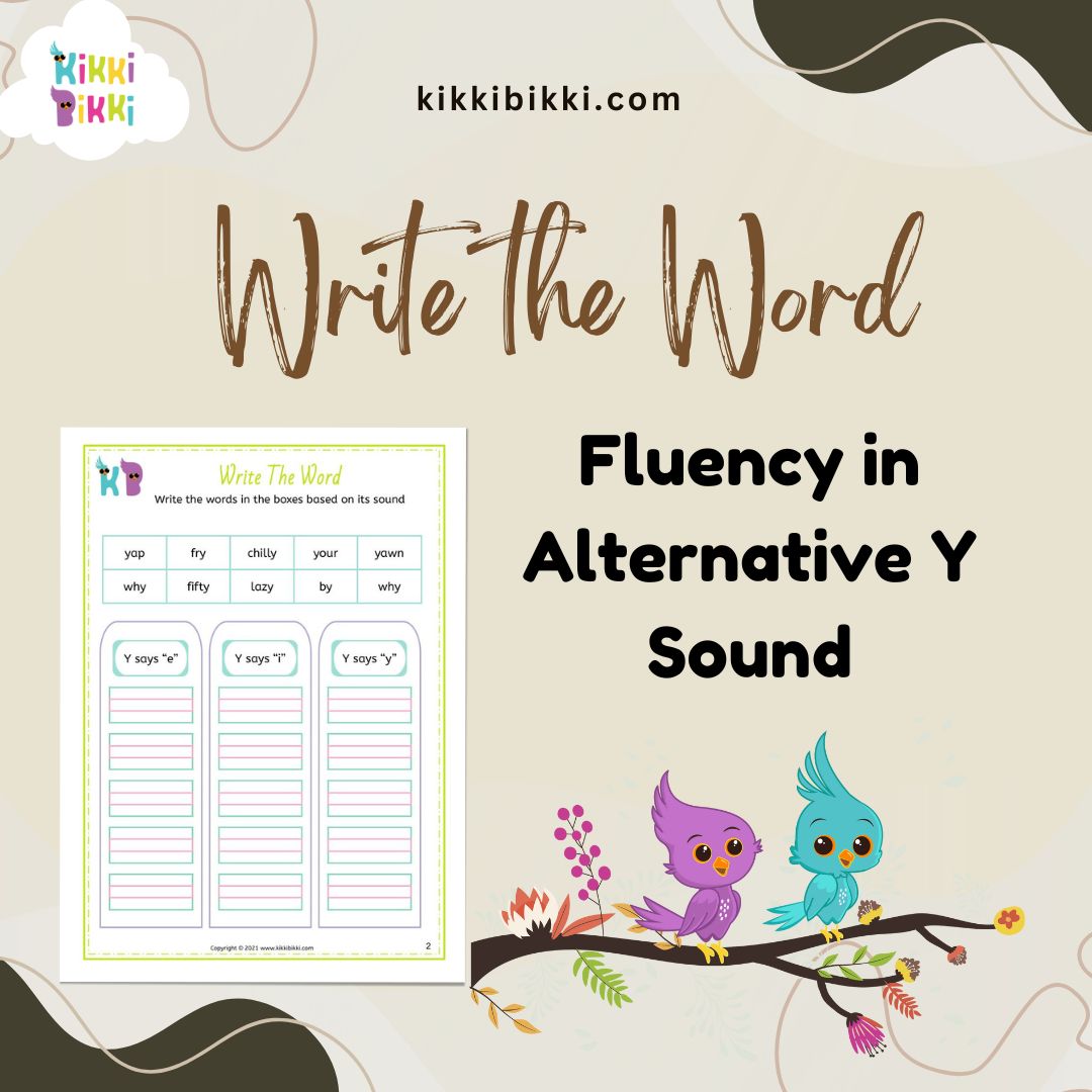 Alternative 'Y' Sound: Free Writing Practice Worksheet