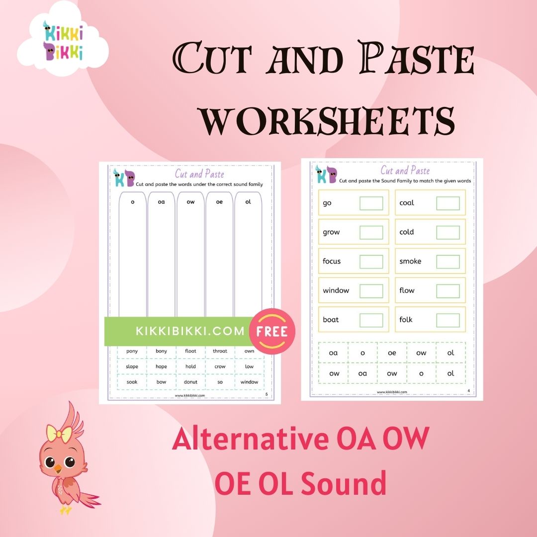 Mastering OA, OW, OE, OL Sounds: Free Cut and Paste
