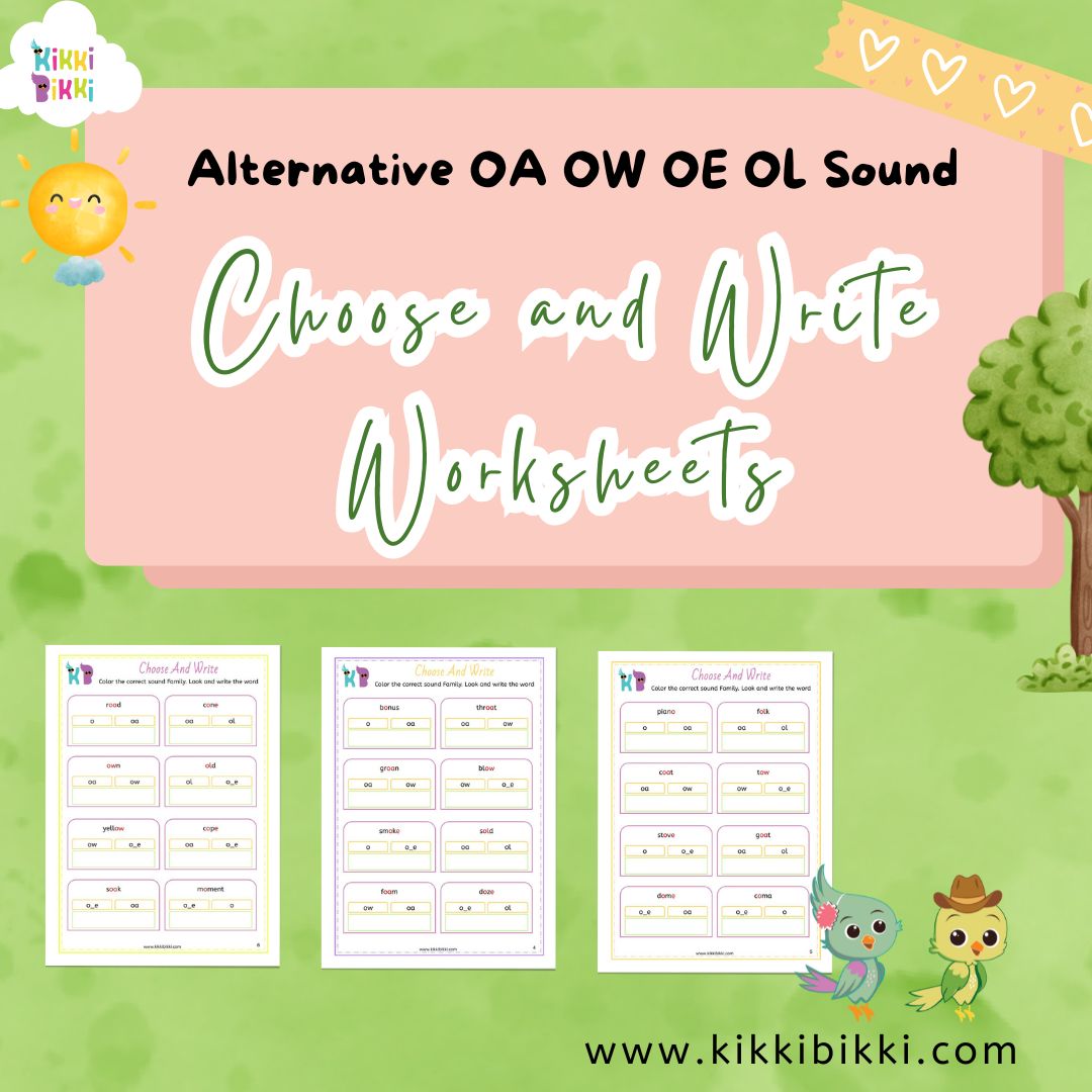 Free Vowel Digraph Worksheets for Writing Practice