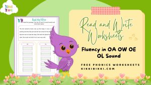 OA, OW, OE, OL Sounds: Phonics Read and Write Worksheets