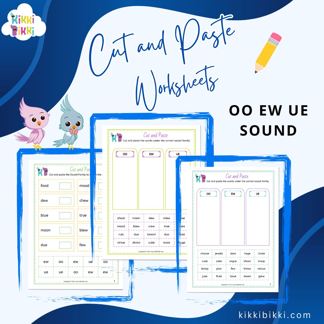 Alternative Spellings (OO, EW, UE) – Cut and Paste Worksheets