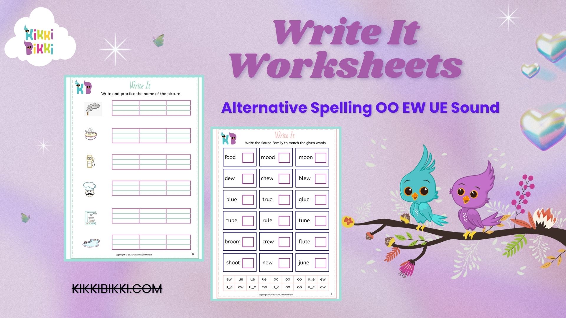 Free Vowel Digraph Worksheets for Writing Practice