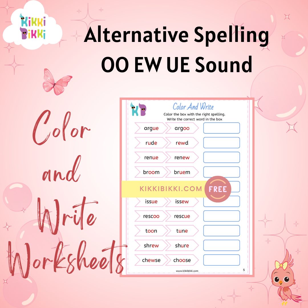 Learning the OO, EW, UE Sound Family – Color & Write