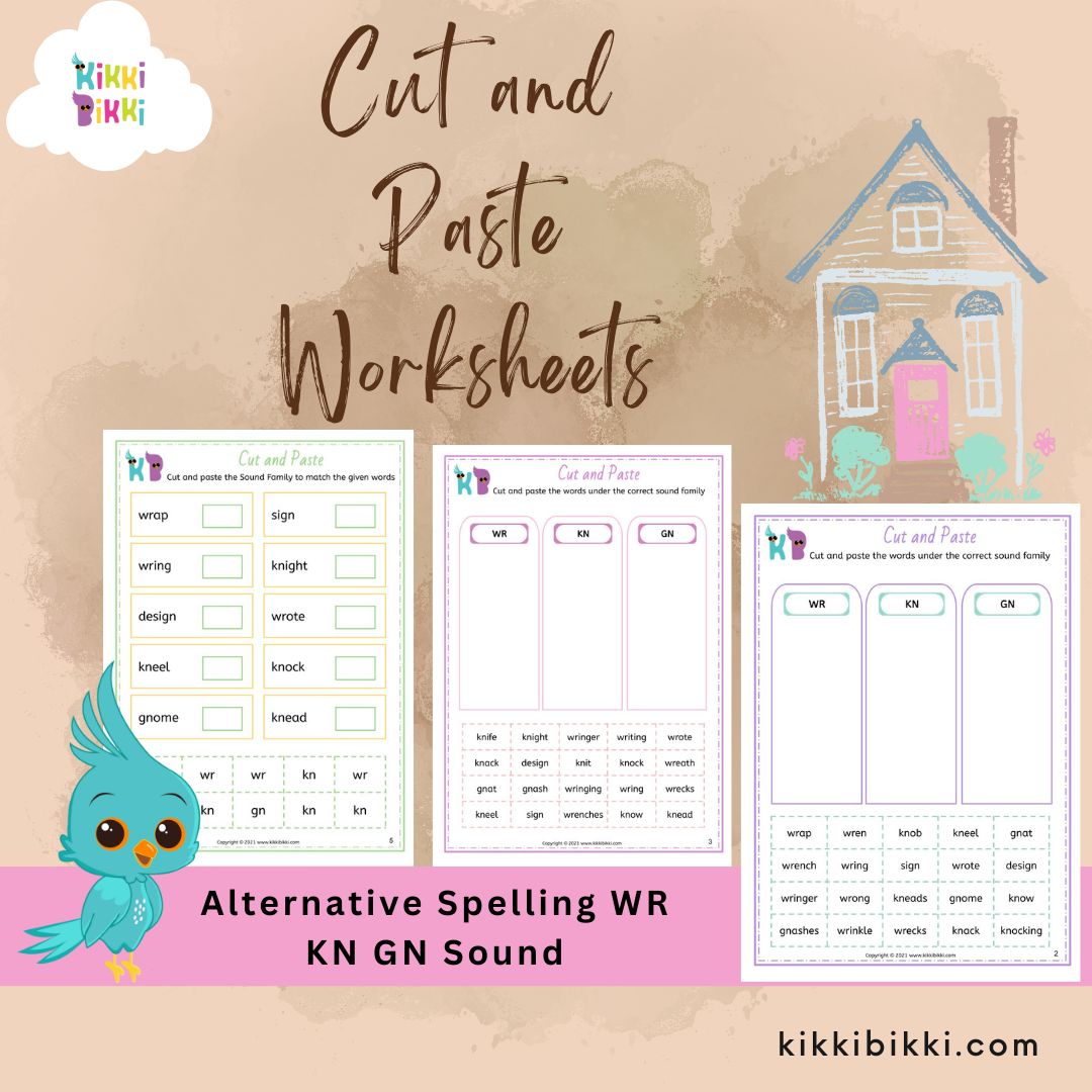 Phonics Adventure: Alternative Spelling WR, GN, KN Cut & Paste