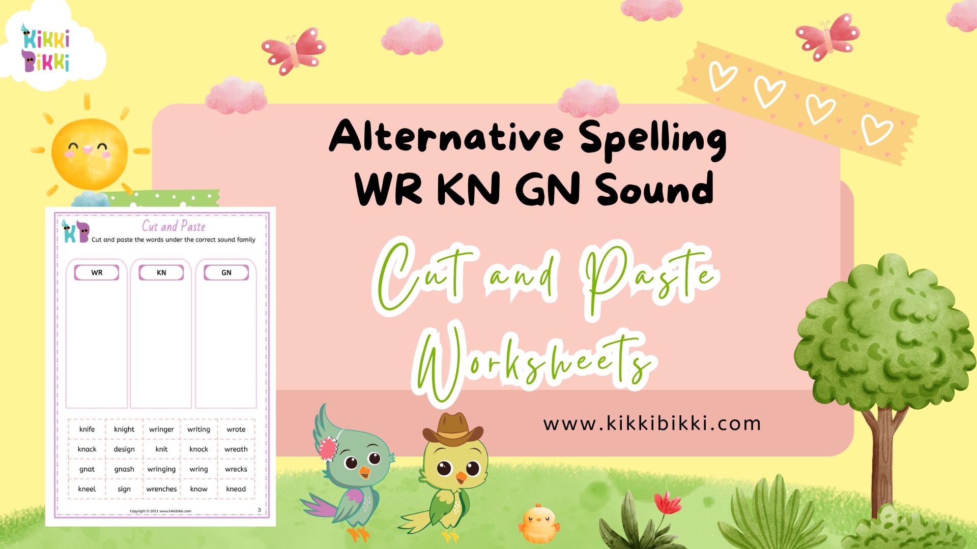 Phonics Adventure: Alternative Spelling WR, GN, KN Cut & Paste