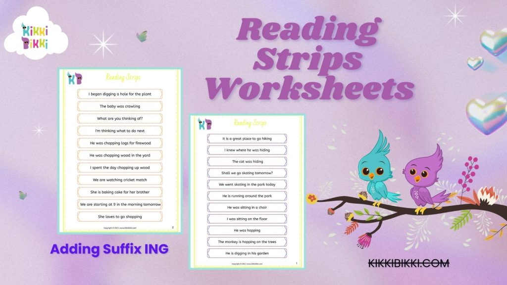 "Discovering Suffix ing: Reading Strips Worksheets
