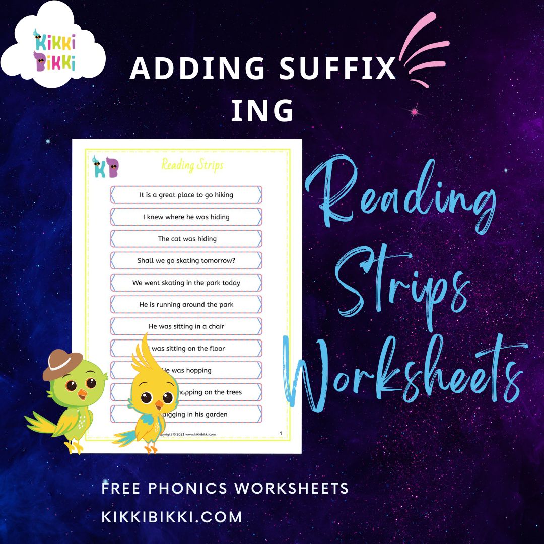 "Discovering Suffix ing: Reading Strips Worksheets