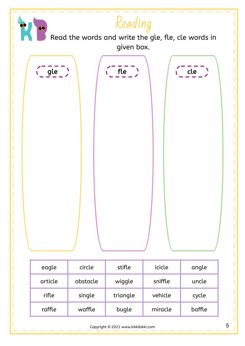 Understanding Consonant LE Words – Read and Identify