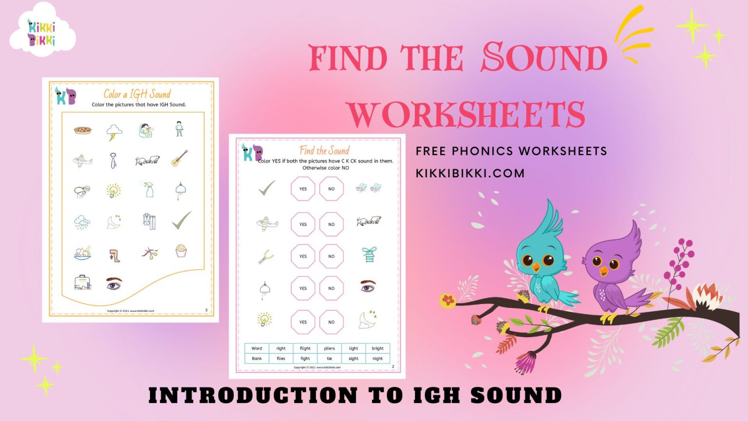 'IGH' Sound: Find the Sound Worksheets for Phonics Fun