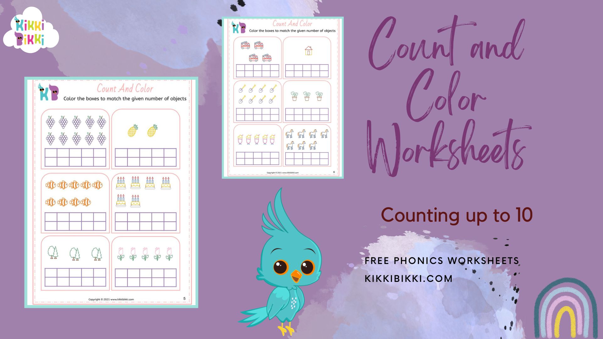 Math Fun: Counting Up to 10 and Color Worksheets
