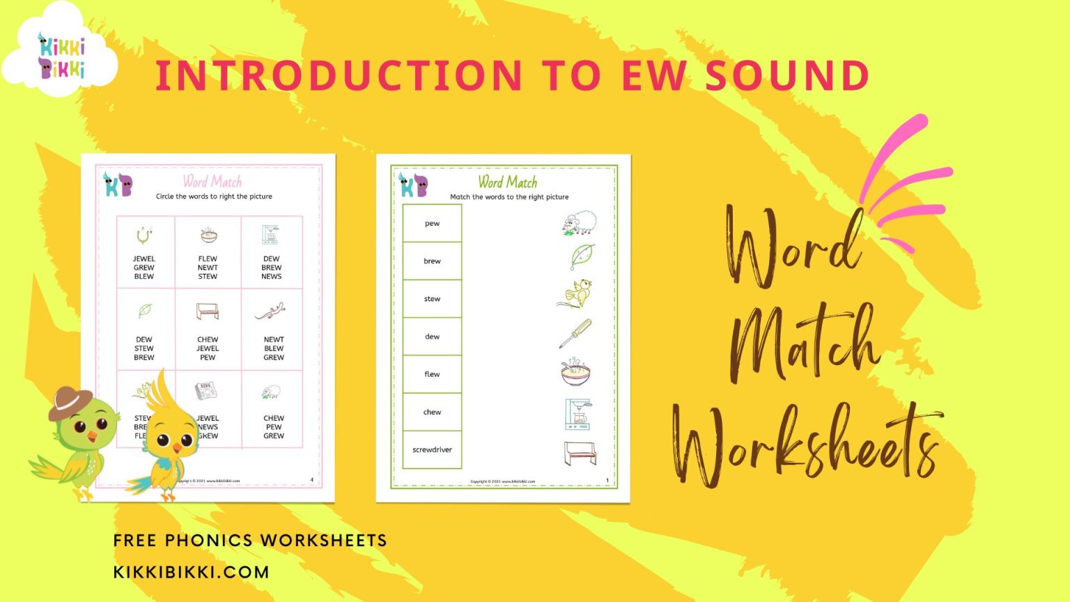 Exploring Vowel Digraphs: EW Sound Worksheets for Kids