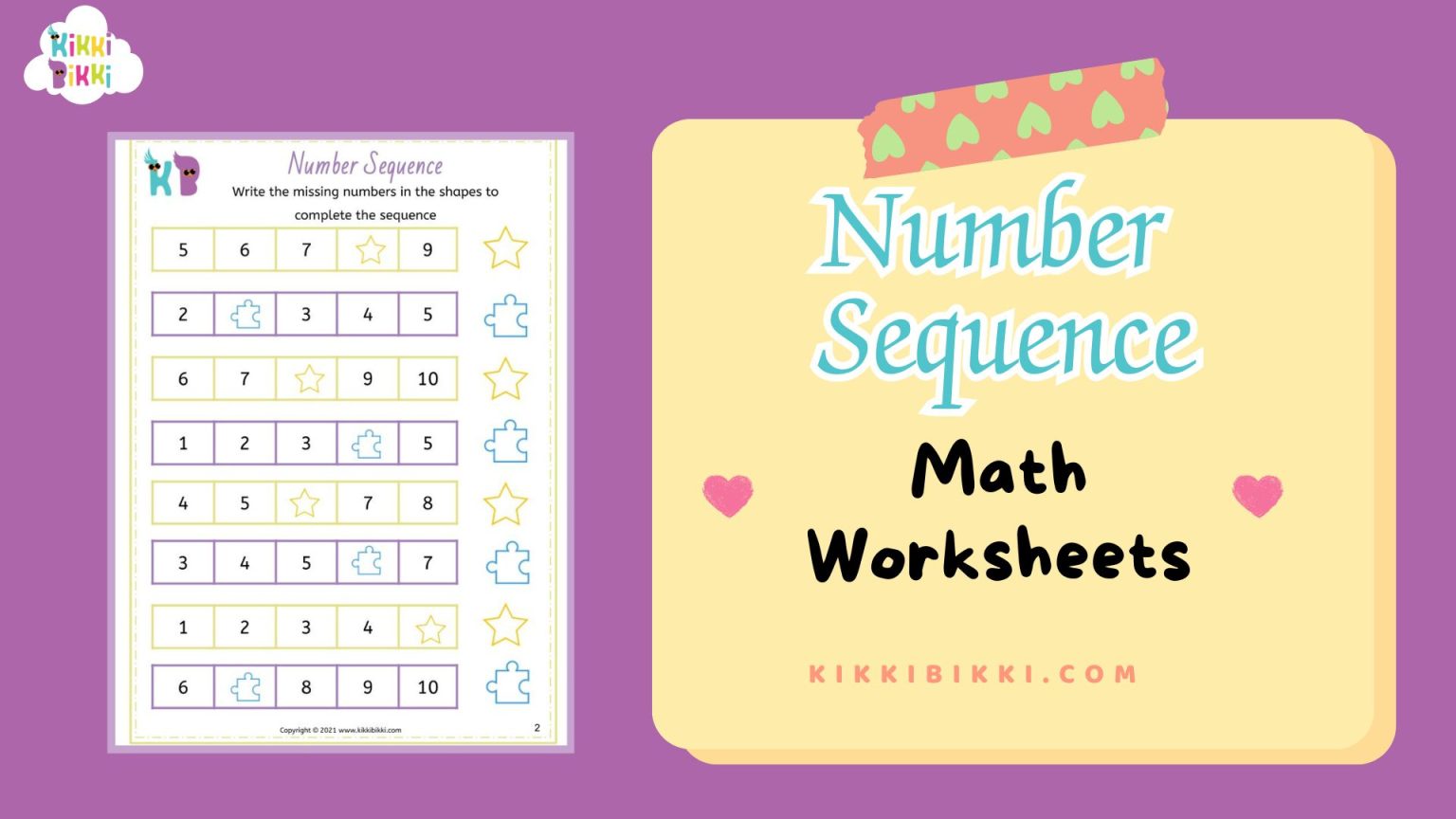 Math Adventure - Number Sequence Worksheet for Kindergarten