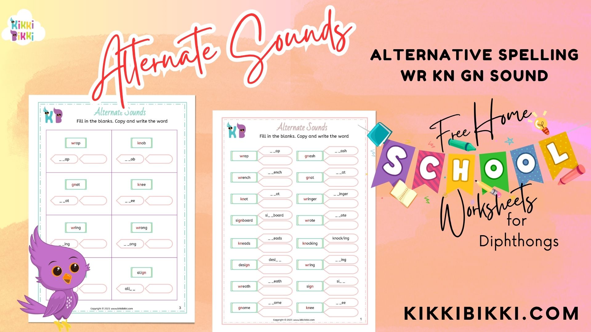Mastering WR, KN, and GN Sounds: Fun Phonics Worksheets
