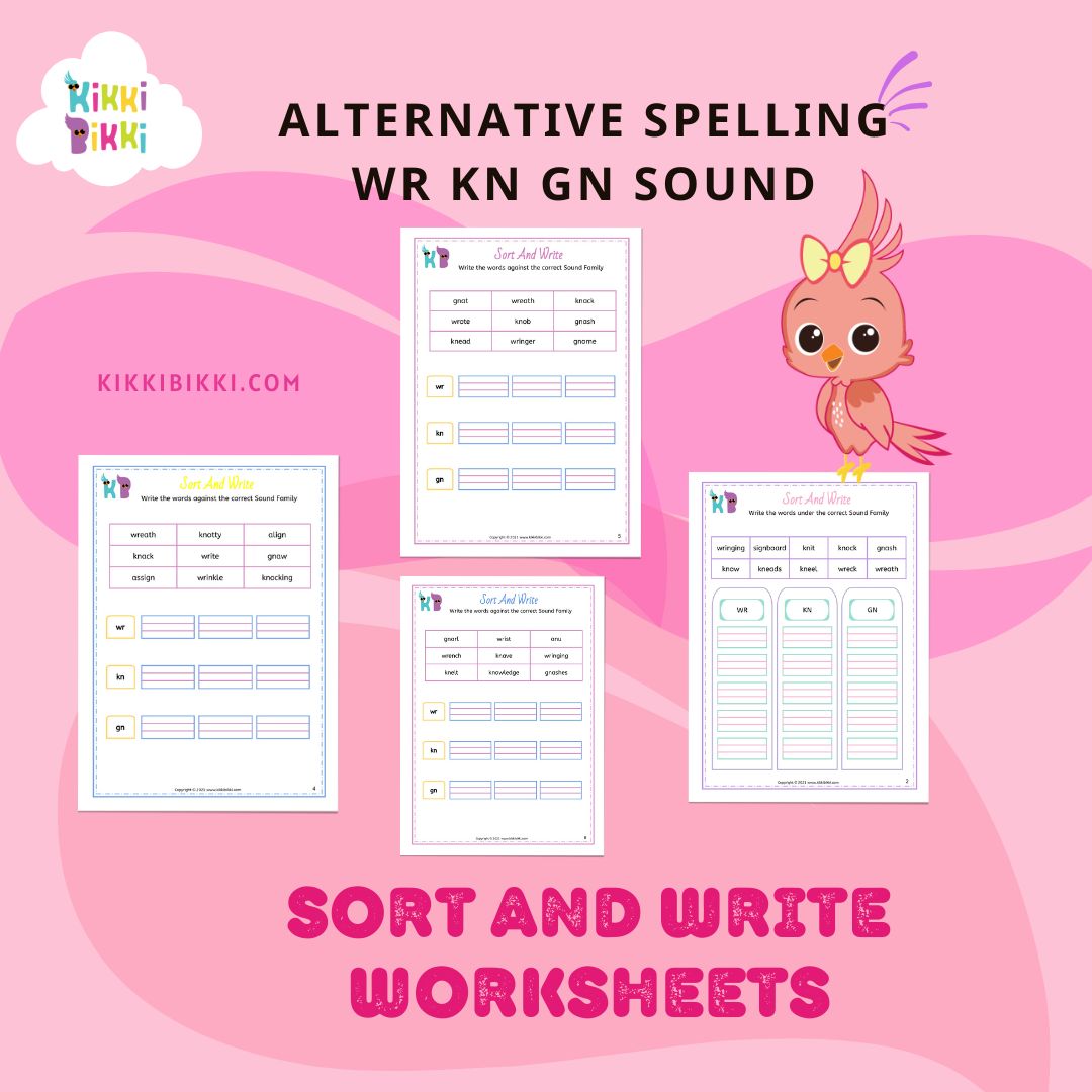 Mastering WR, KN, and GN Sounds: Fun Phonics Worksheets