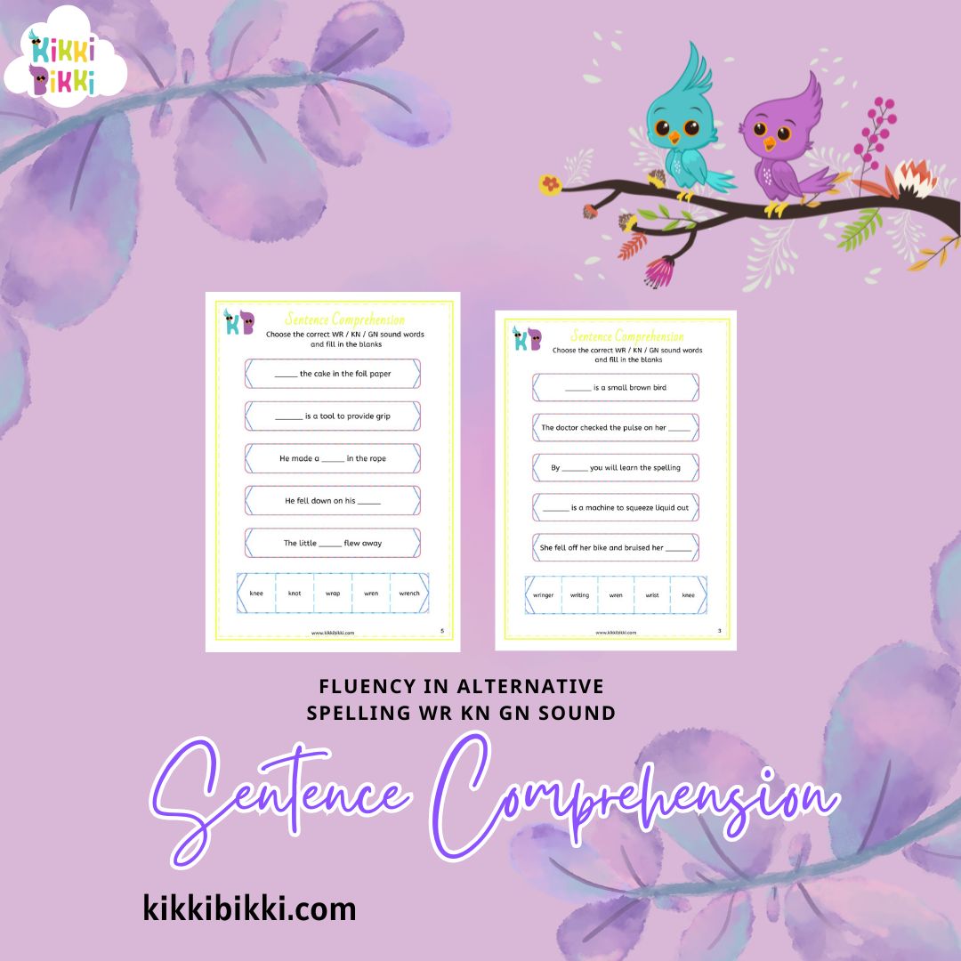 Fluency & Sentence Comprehension with 'wr, kn, gn' Sounds