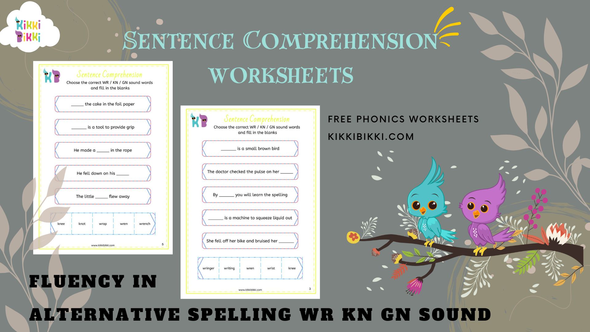 Fluency & Sentence Comprehension with 'wr, kn, gn' Sounds