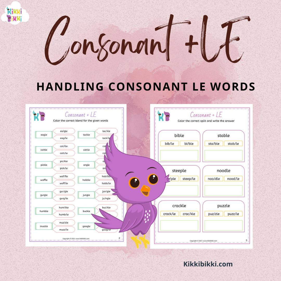 Phonics Fluency: Consonant LE Words Worksheets