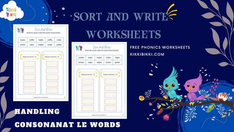 Mastering Consonant LE Words: Sort & Write Worksheets